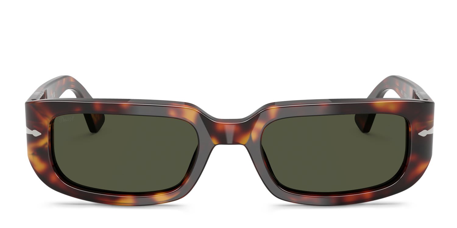 Persol PO3385S Mel tortoise frame with green lenses. Lenses provide 100 ...