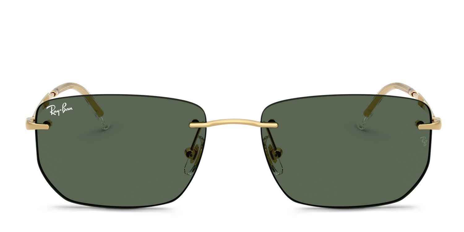 Ray-Ban RB3768 gold frame with dark green lenses. Lenses provide 100% ...