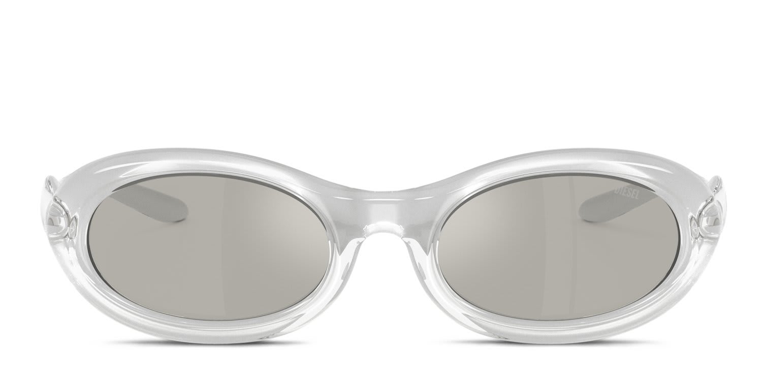 Diesel DL3011U clear frame with light grey mirrored silver lenses ...