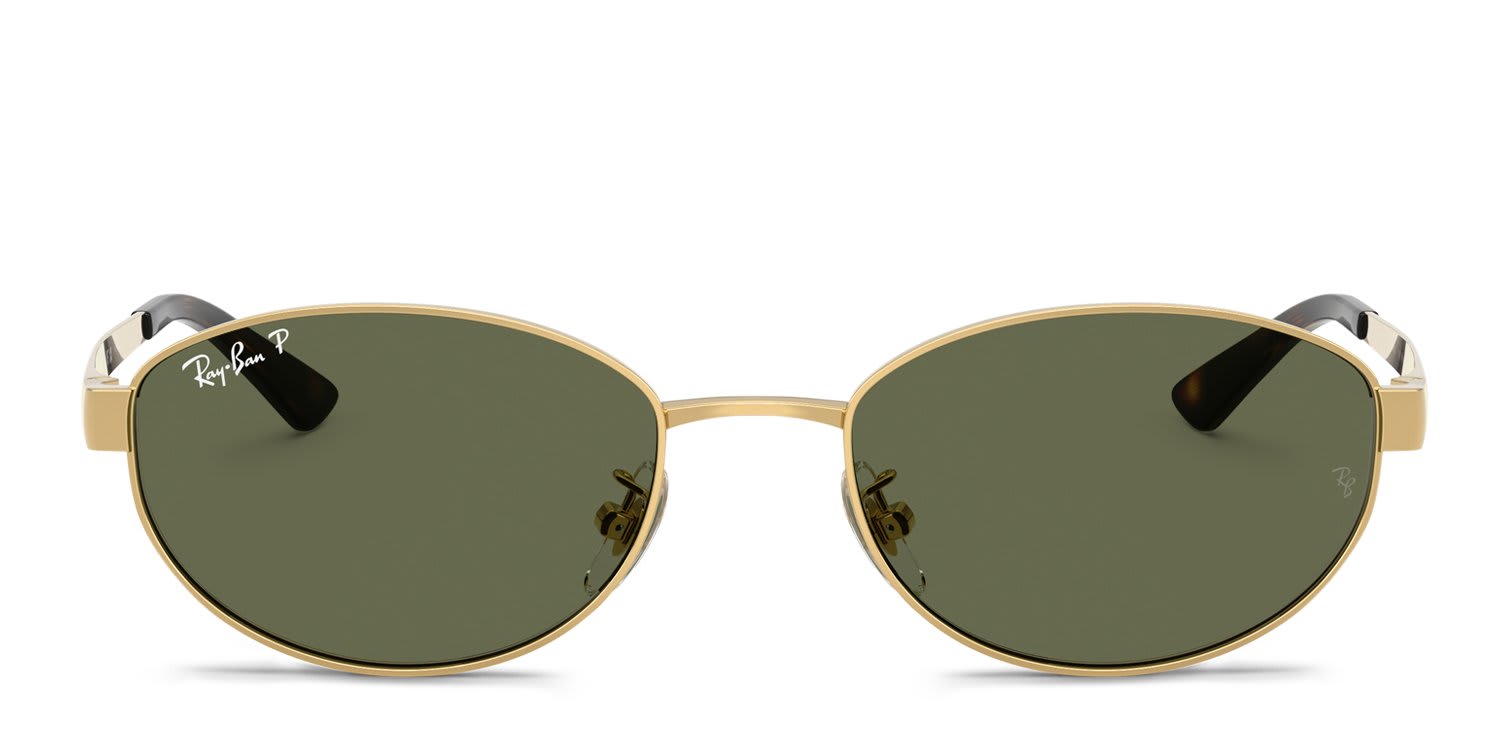 Ray-Ban RB3774D gold frame with dark green polarized lenses. Lenses ...
