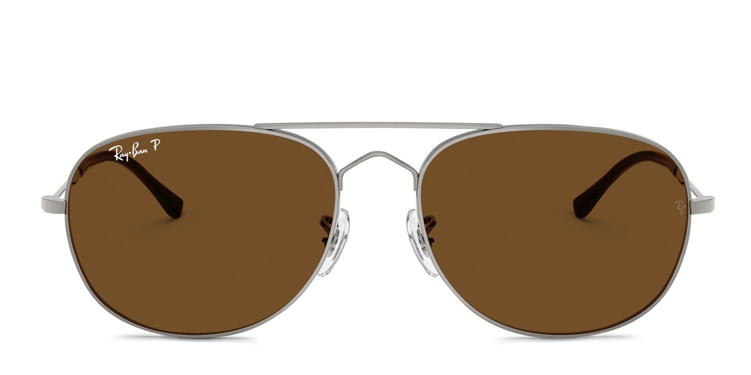Ray-Ban RB3735 Bain Bridge gunmetal frame with polarized brown lenses ...