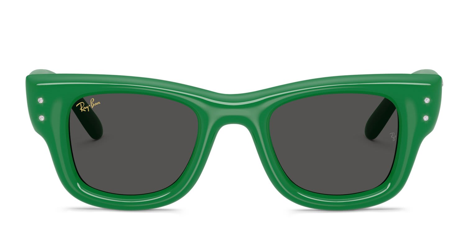 Ray-Ban RB4940B Wayfarer Puffer green frame with dark grey lenses ...
