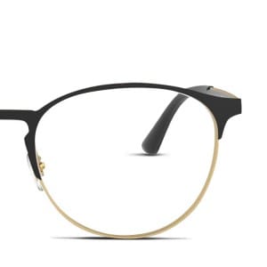 Ray-Ban RX6375 Matte Black/Gold Eyeglasses | Includes Free Rx Lenses ...