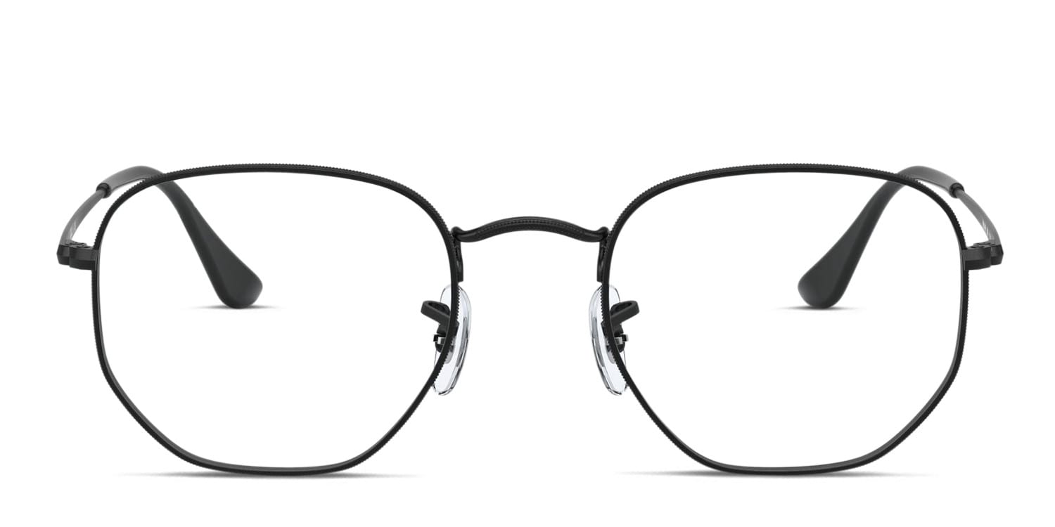 Ray-Ban RX6448 Hexagonal Black Eyeglasses | Includes Free Rx Lenses ...