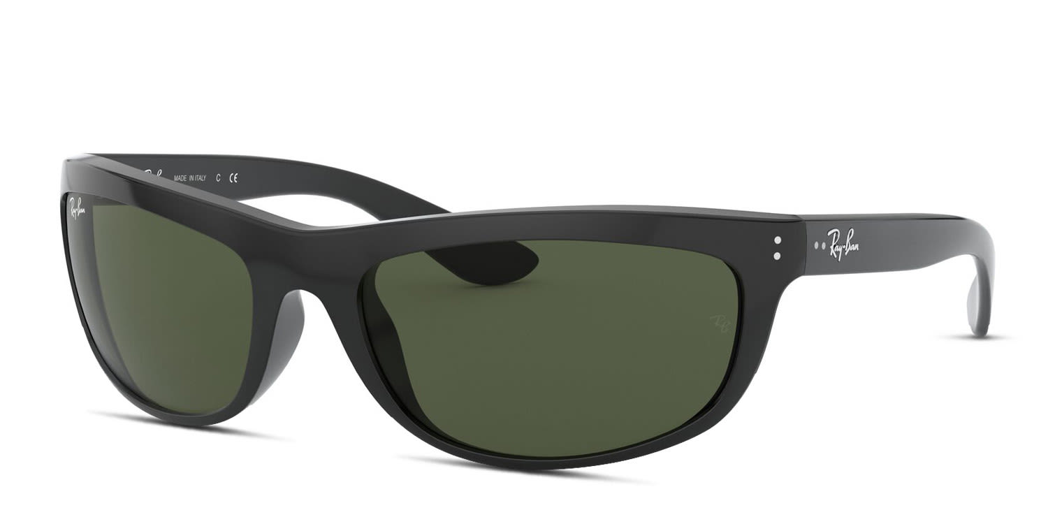 Ray-Ban RB4089 Balorama black frame with green lenses. Lenses provide ...