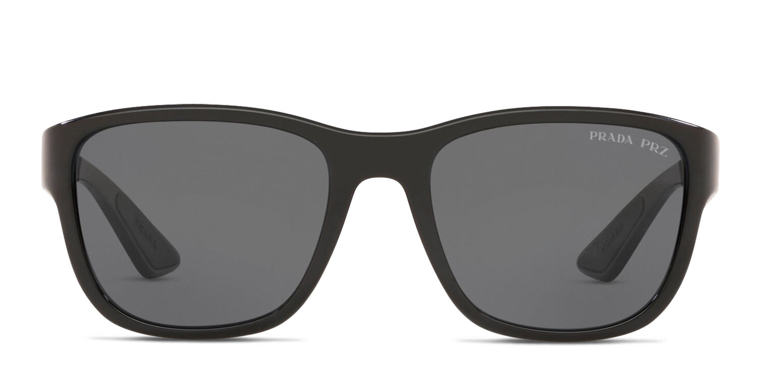 Prada PS 01US Shiny Black Prescription Sunglasses - 50% Off Lenses