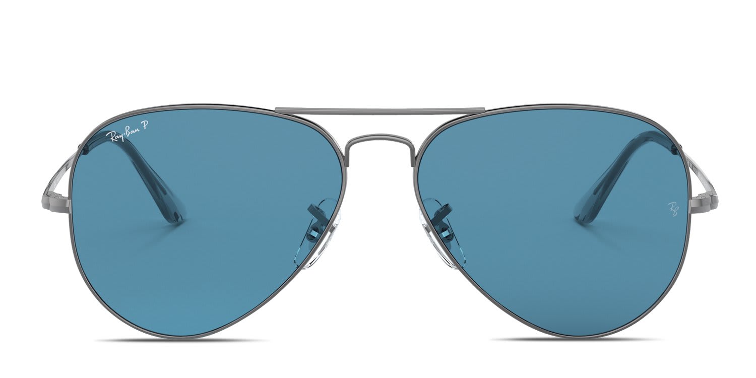Ray-Ban RB3689 Aviator Metal II Gunmetal, Blue Prescription Sunglasses