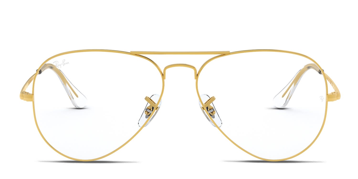 Ray-Ban RX6489 Aviator Gold, Clear frame