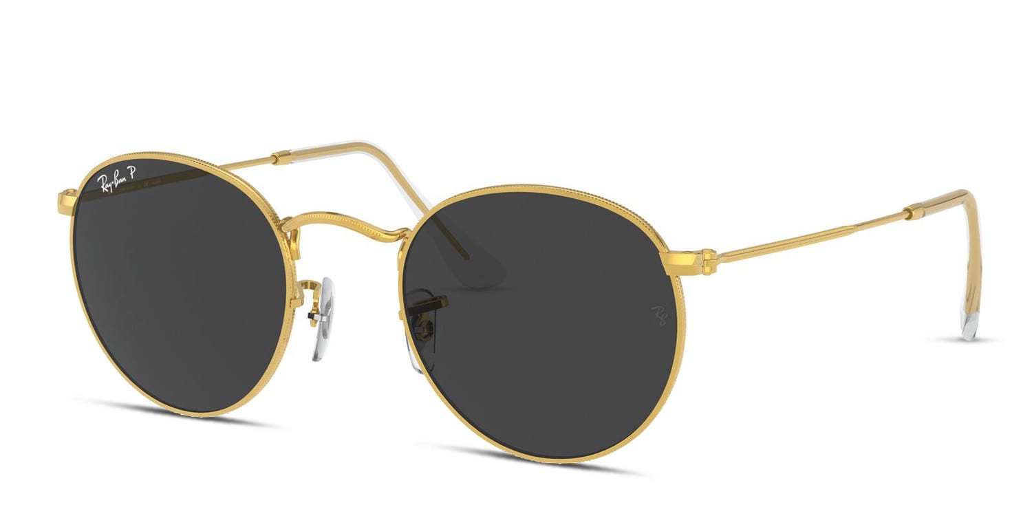 Ray-Ban RB3447 Round Metal Gold/Gray Sunglasses