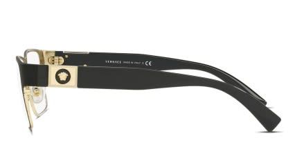 Versace VE1274 Black/Gold Eyeglasses | Includes Free Rx Lenses ...