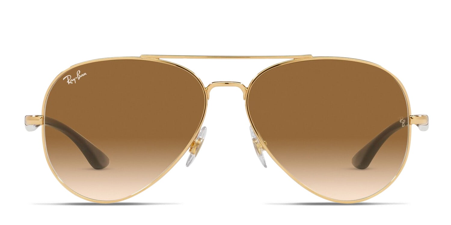 Ray-Ban RB3675 gold frame with clear gradient brown lenses. Lenses ...