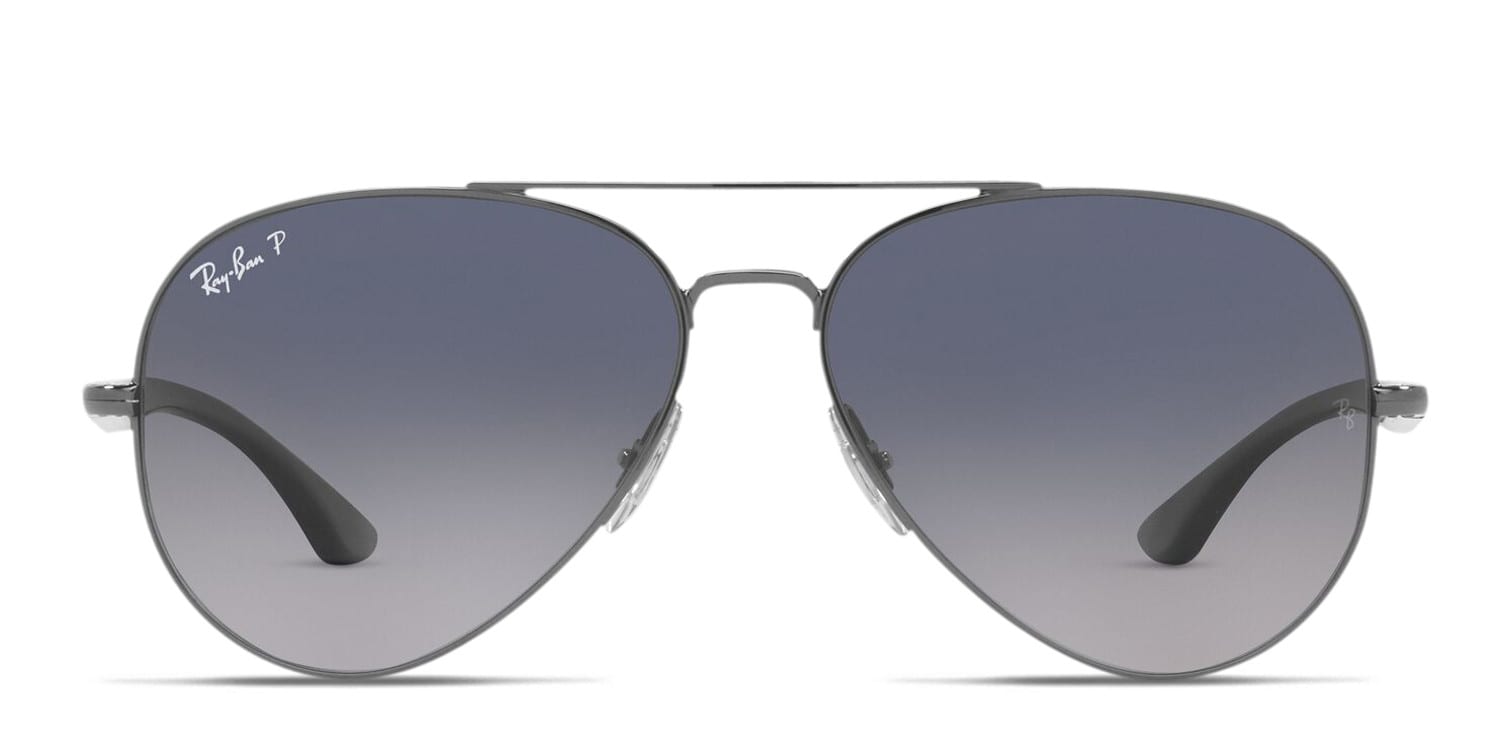 Ray-Ban RB3675 gunmetal frame with blue gradient blue polarized lenses ...