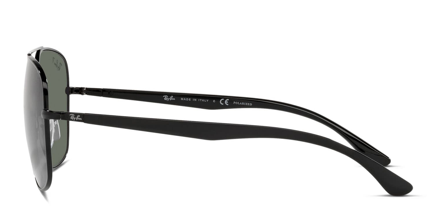 Ray-Ban RB3683 black frame with polarized green lenses. Lenses provide ...