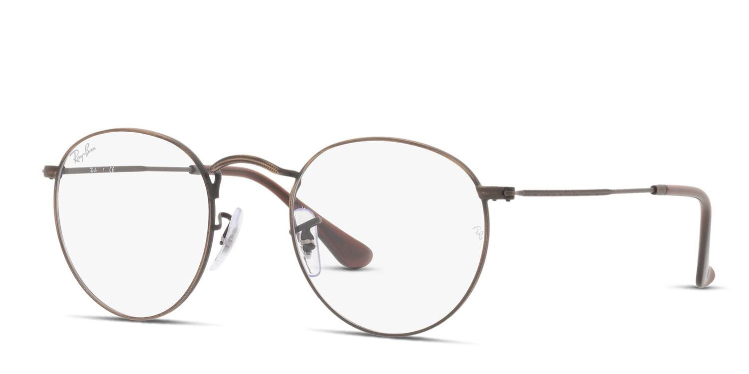 Ray-Ban RX3447V Round Metal Brown/Bronze Prescription Eyeglasses