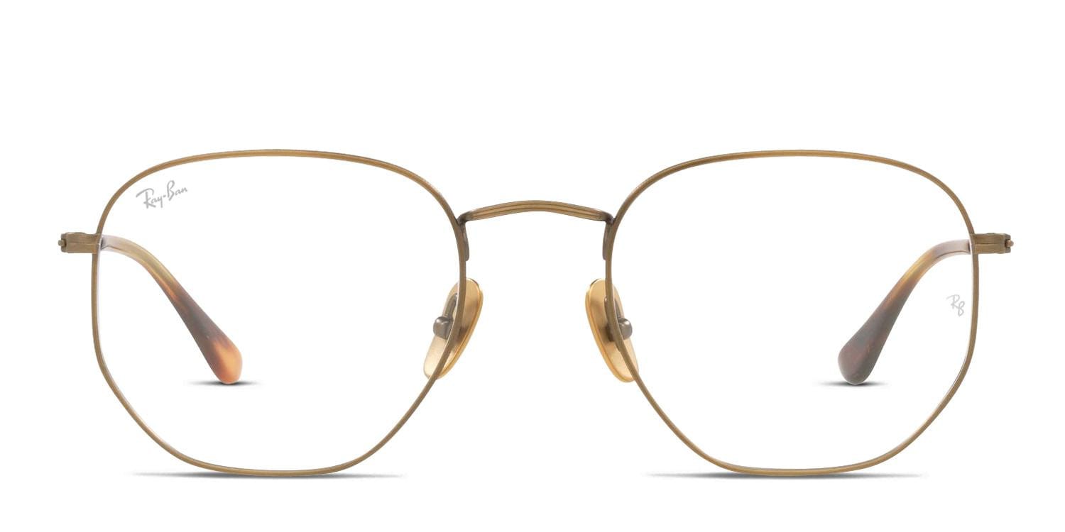 Ray-Ban RX8148V Hexagonal Bronze Eyeglasses | Includes Free Rx Lenses ...