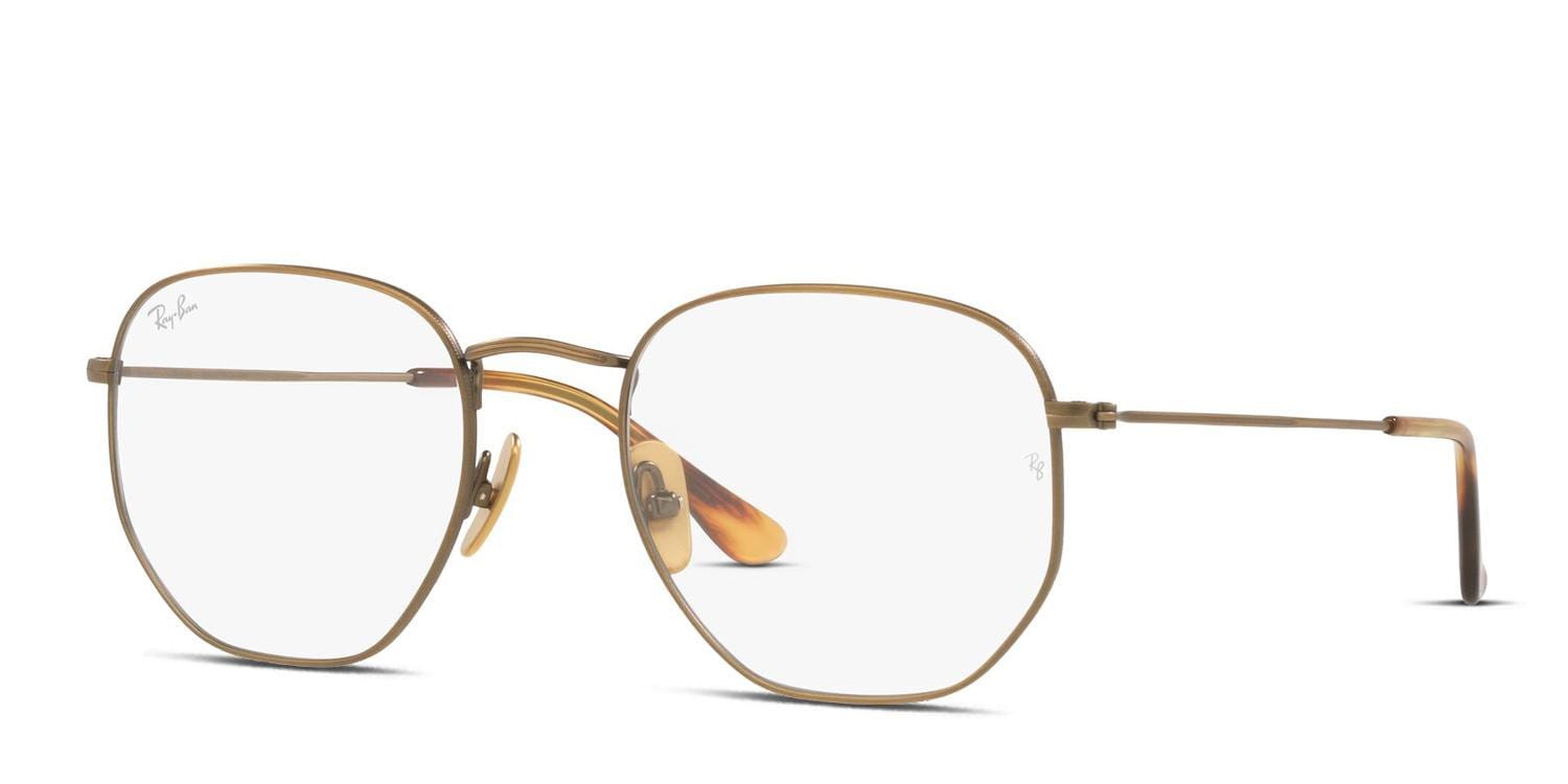 Ray-Ban RX8148V Hexagonal Bronze Prescription Eyeglasses