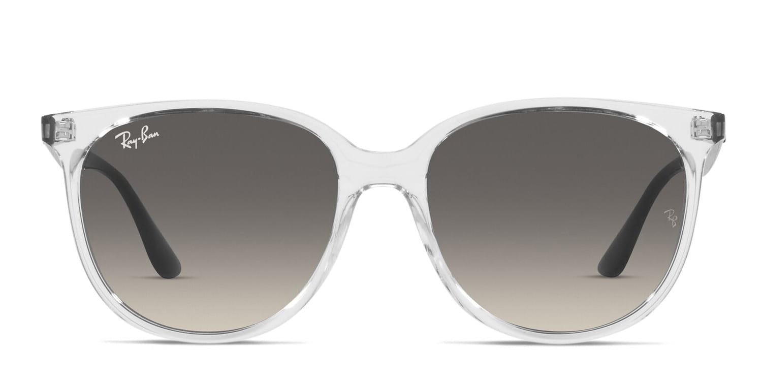 Ray-Ban RB4378 clear frame with grey gradient lenses. Lenses provide ...