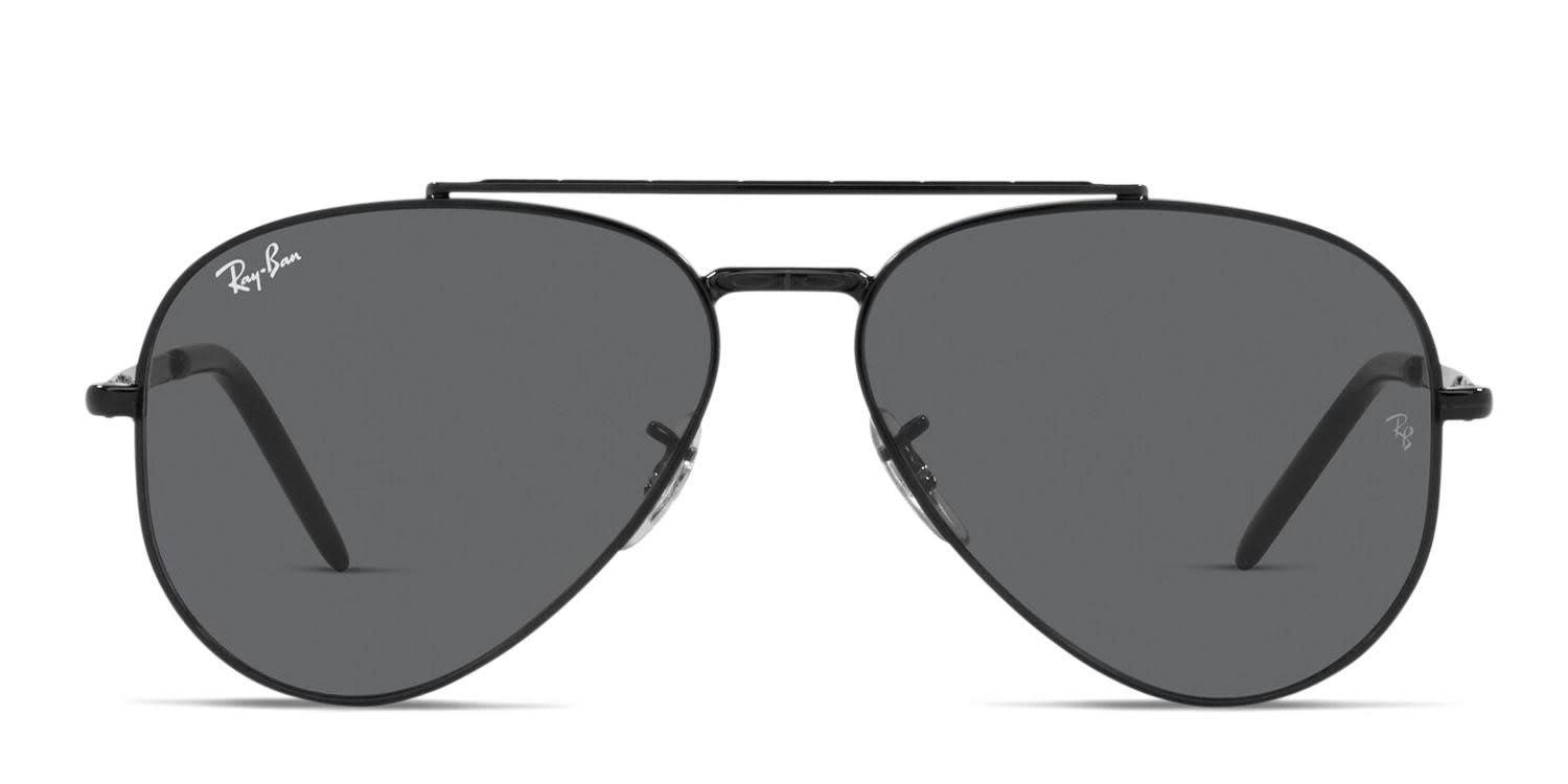 Ray-Ban RB3625 New Aviator Black Prescription Sunglasses - 50% Off Lenses