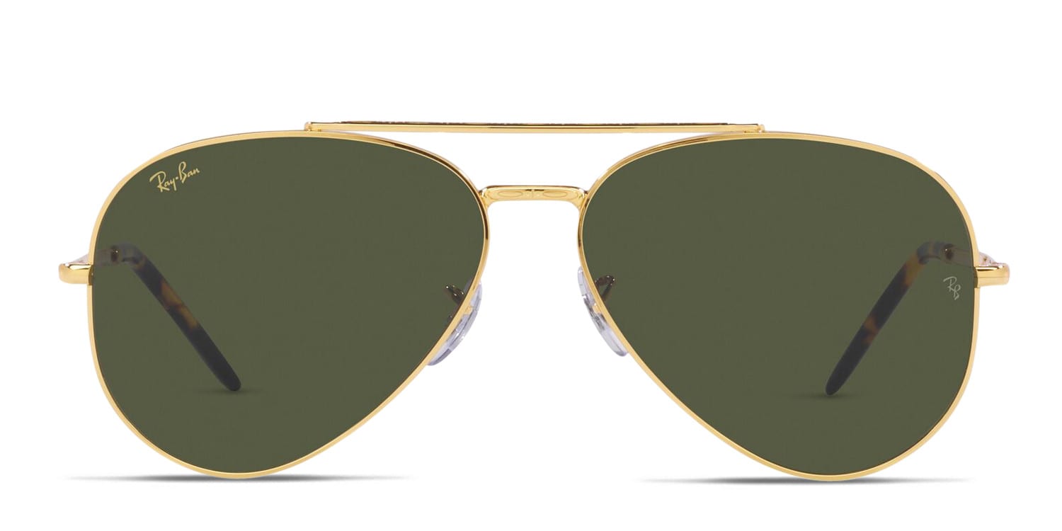 Ray-Ban RB3625 New Aviator Gold Prescription Sunglasses - 50% Off Lenses