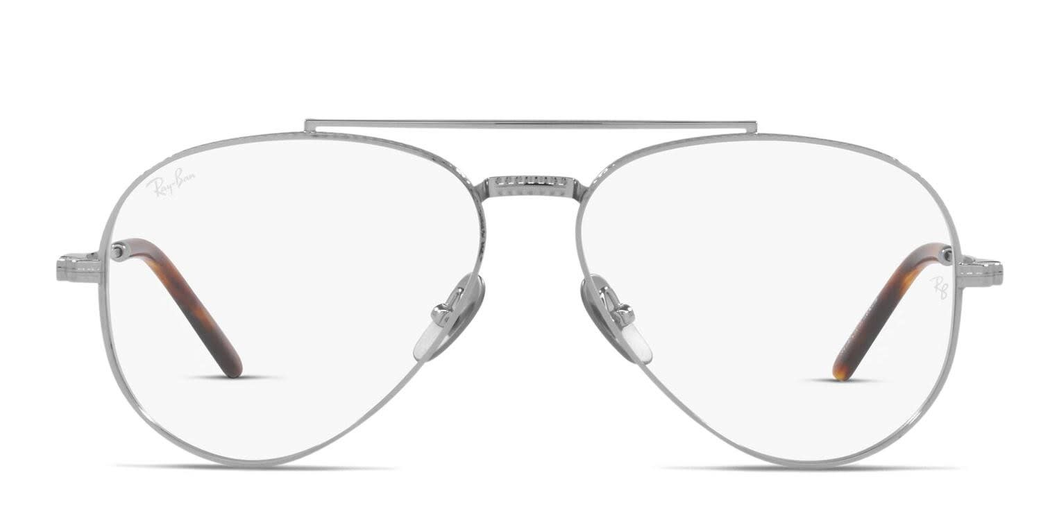 Ray-Ban RX8225V Aviator Titanium Silver Eyeglasses | Includes Free Rx ...