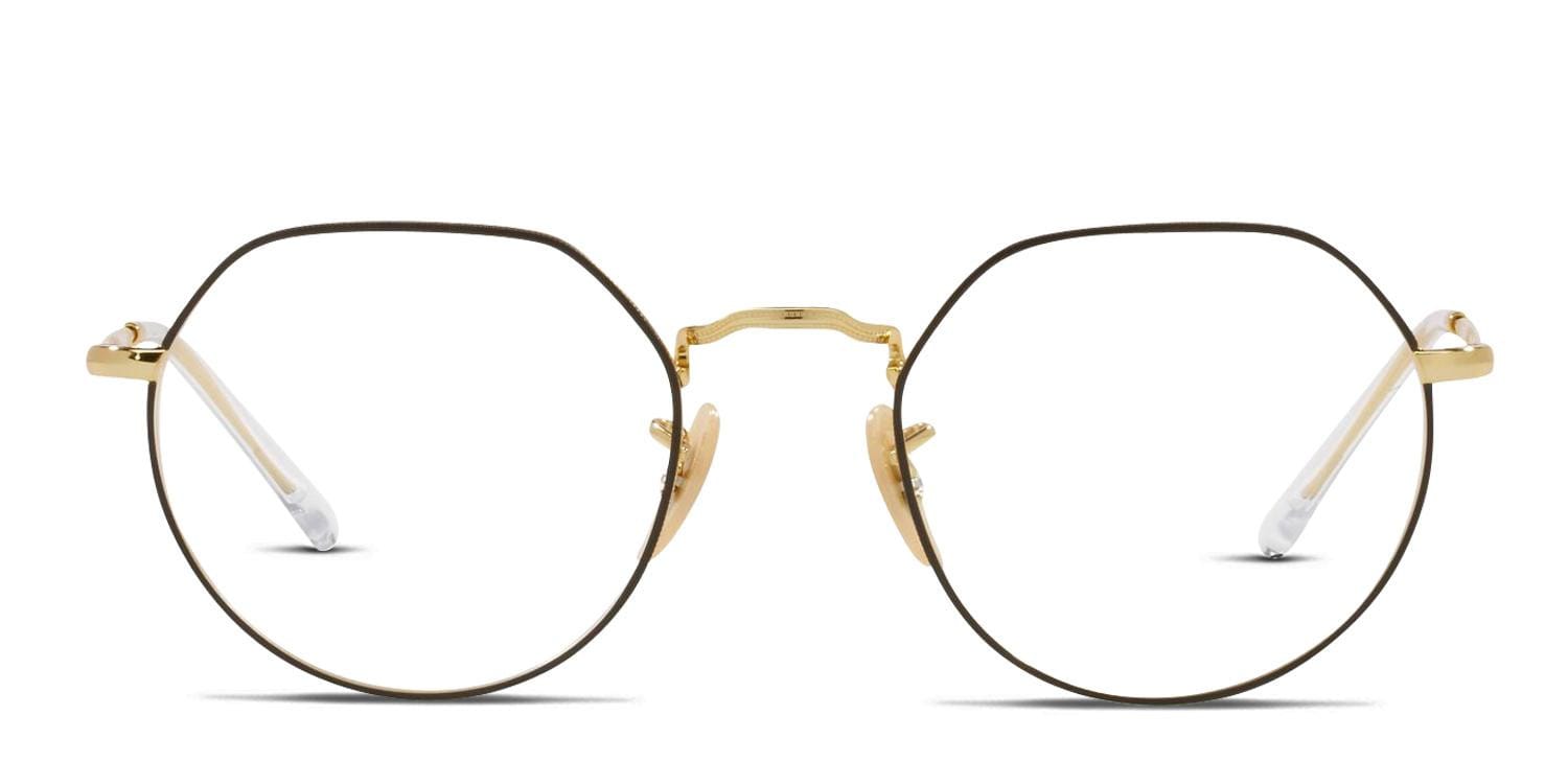 Ray-Ban RX6465 Jack Black/Gold Eyeglasses | Includes Free Rx Lenses ...
