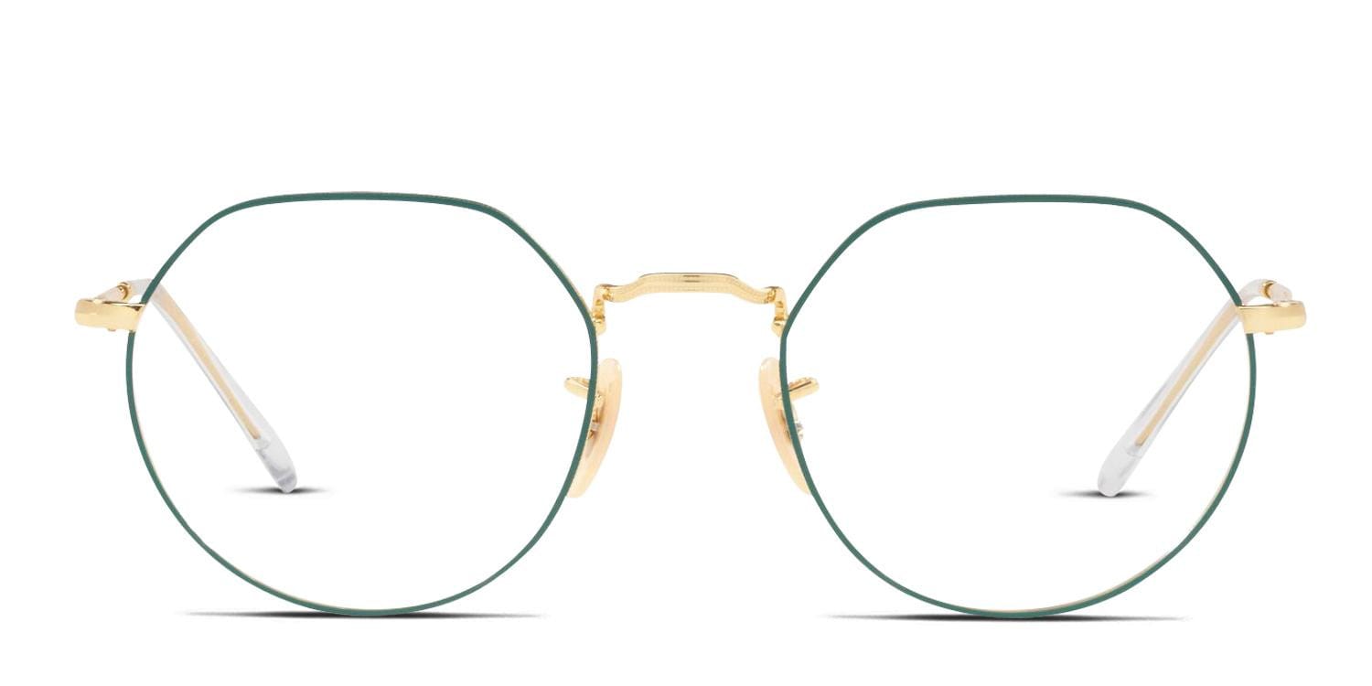 Ray-Ban RX6465 Jack Green/Gold Eyeglasses | Includes Free Rx Lenses ...