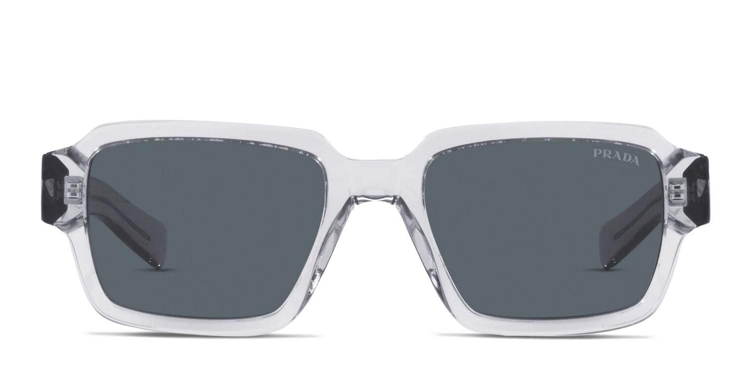Prada PR 02ZS Gray, Clear Prescription Sunglasses - 50% Off Lenses