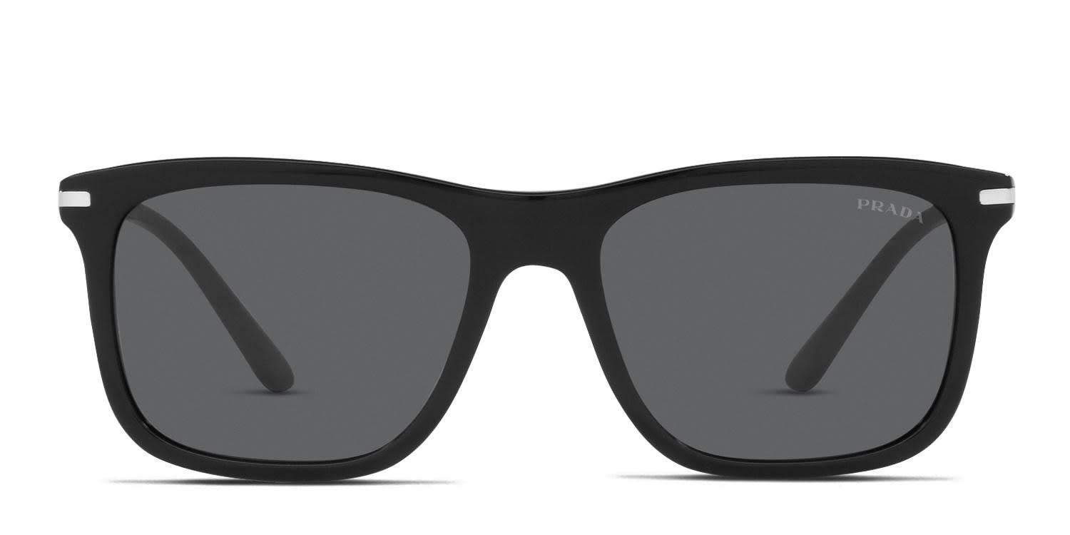 Prada PR 18WS Shiny Black Prescription Sunglasses - 50% Off Lenses