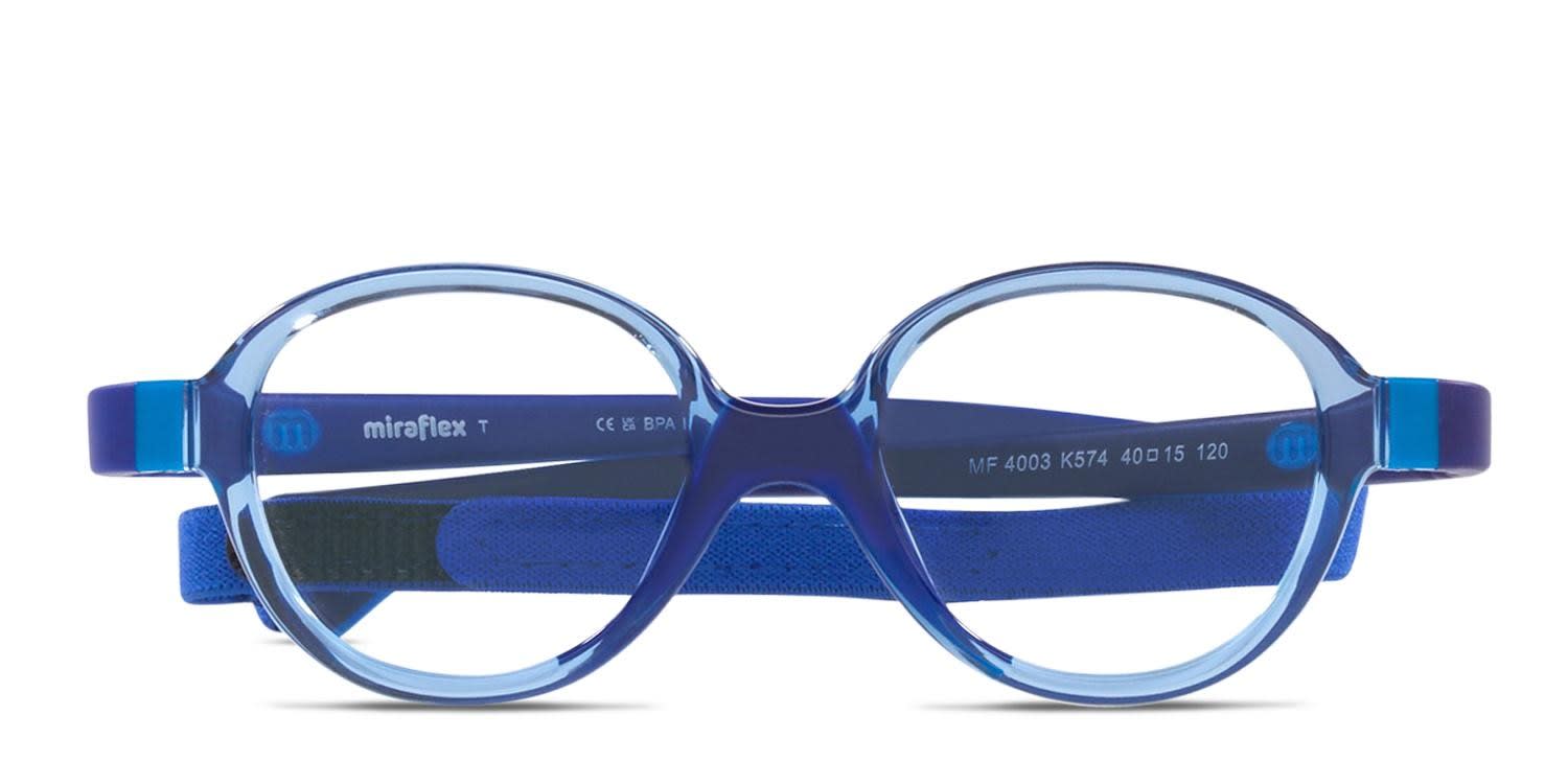 Miraflex MF4003 Kids Blue, Clear Prescription Eyeglasses