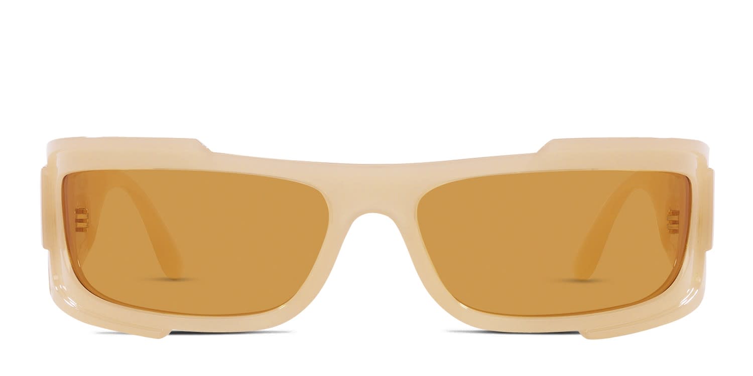 Versace VE4446 beige frame with dark orange lenses. Lenses provide 100% ...