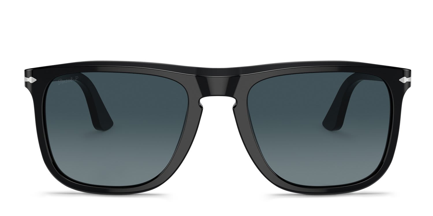 Persol PO3336S black frame with light blue gradient dark blue lenses ...