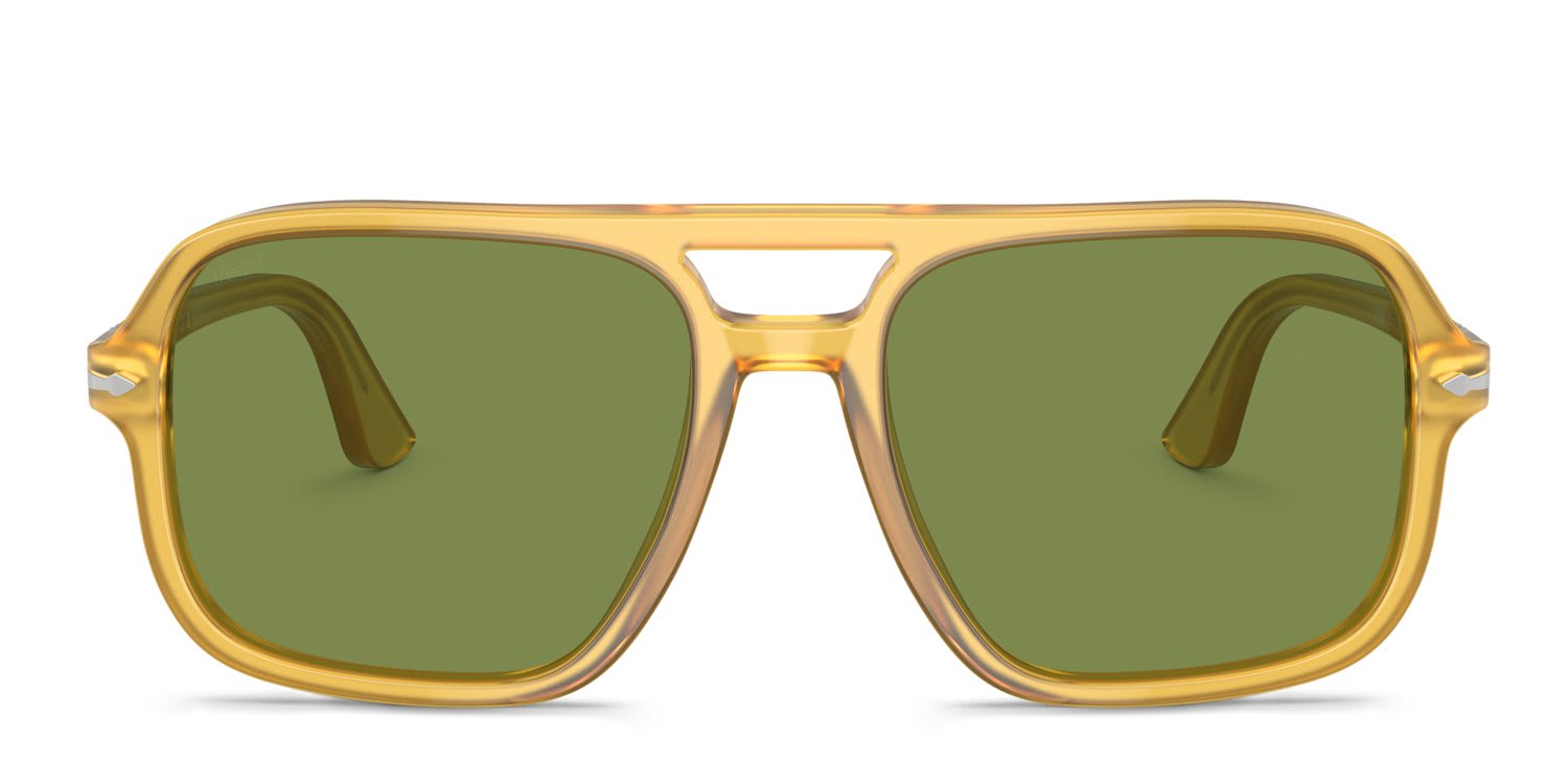 Persol PO3328S yellow frame with green lenses. Lenses provide 100% UV ...
