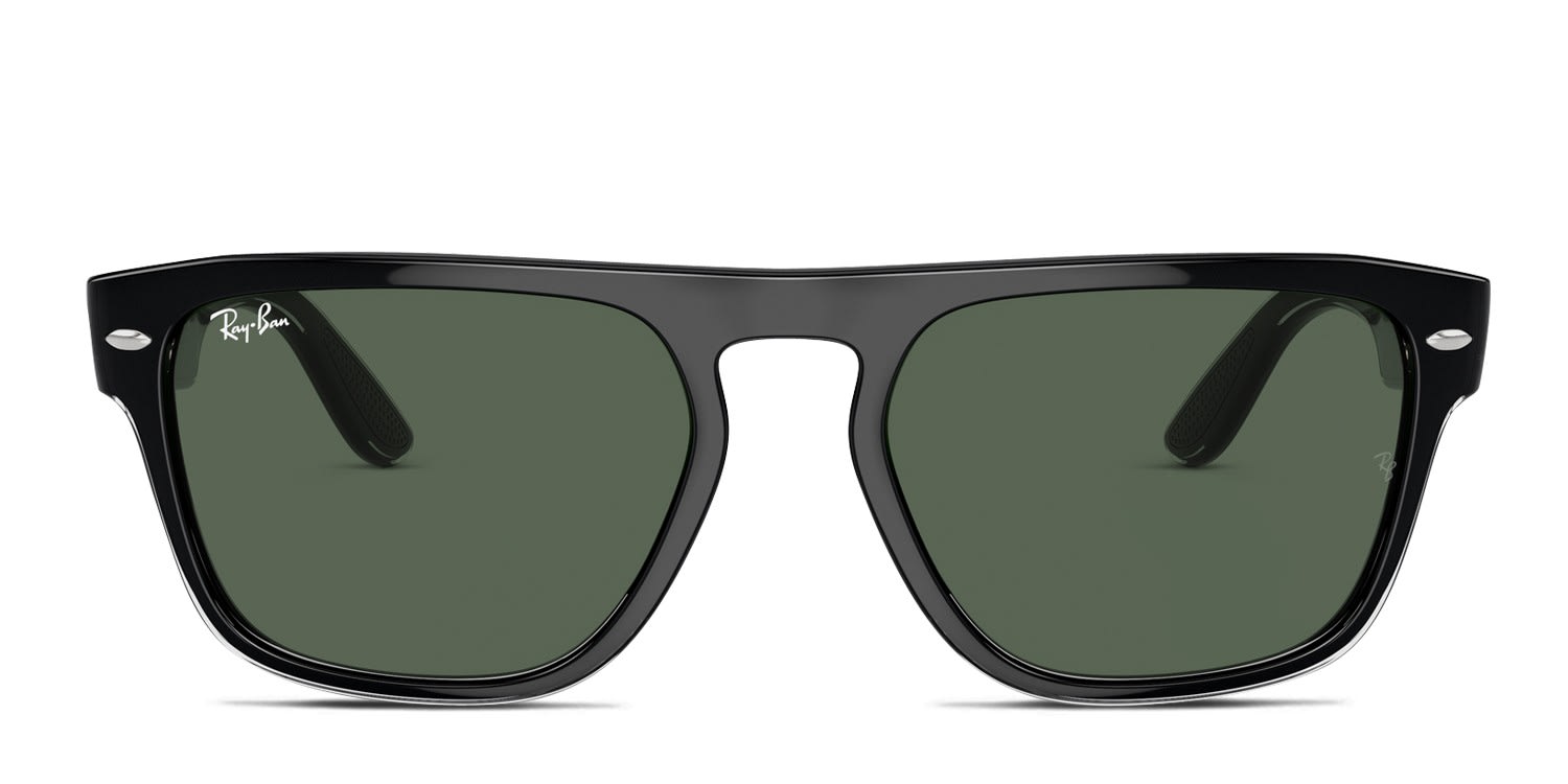 Ray-Ban RB4407 black , clear frame with dark green lenses. Lenses ...