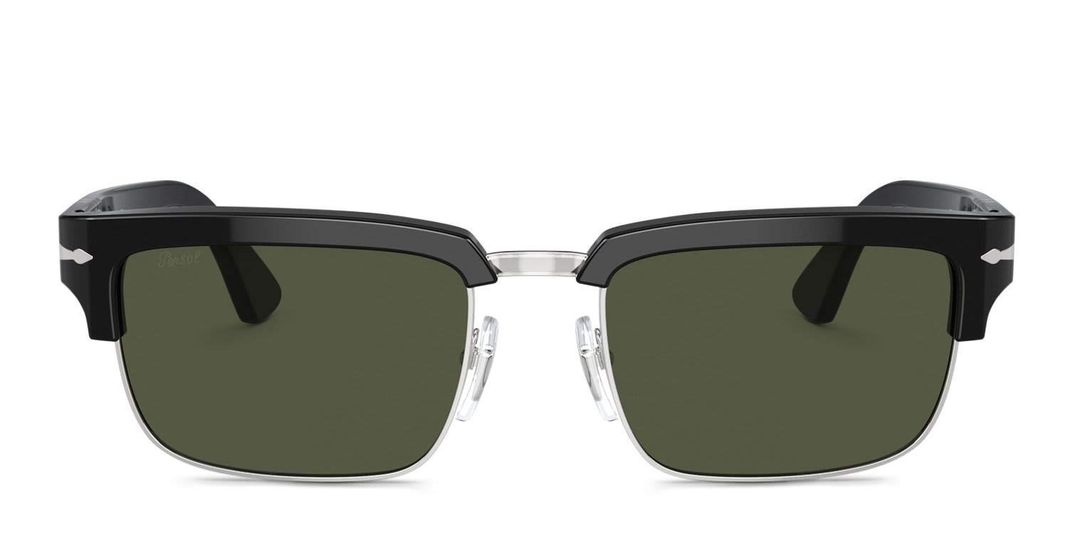 Persol PO3354S black , silver frame with green lenses. Lenses provide ...