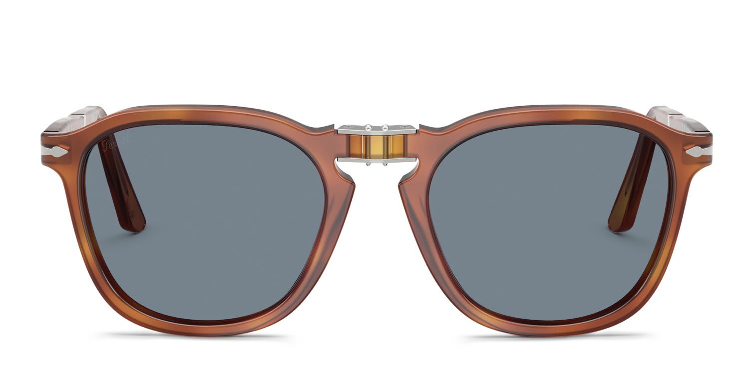 Persol PO3345S brown frame with light blue lenses. Lenses provide 100% ...