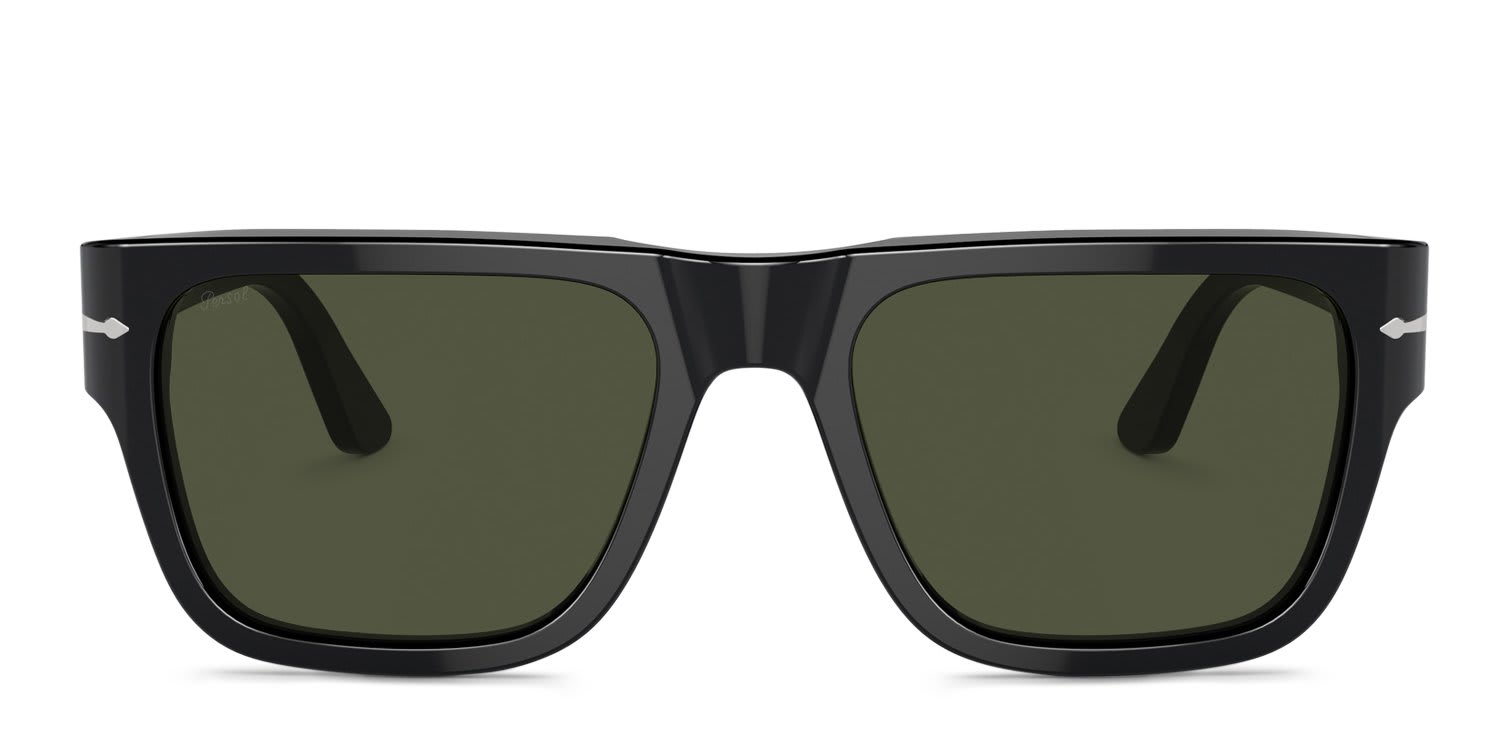Persol PO3348S black frame with green lenses. Lenses provide 100% UV ...