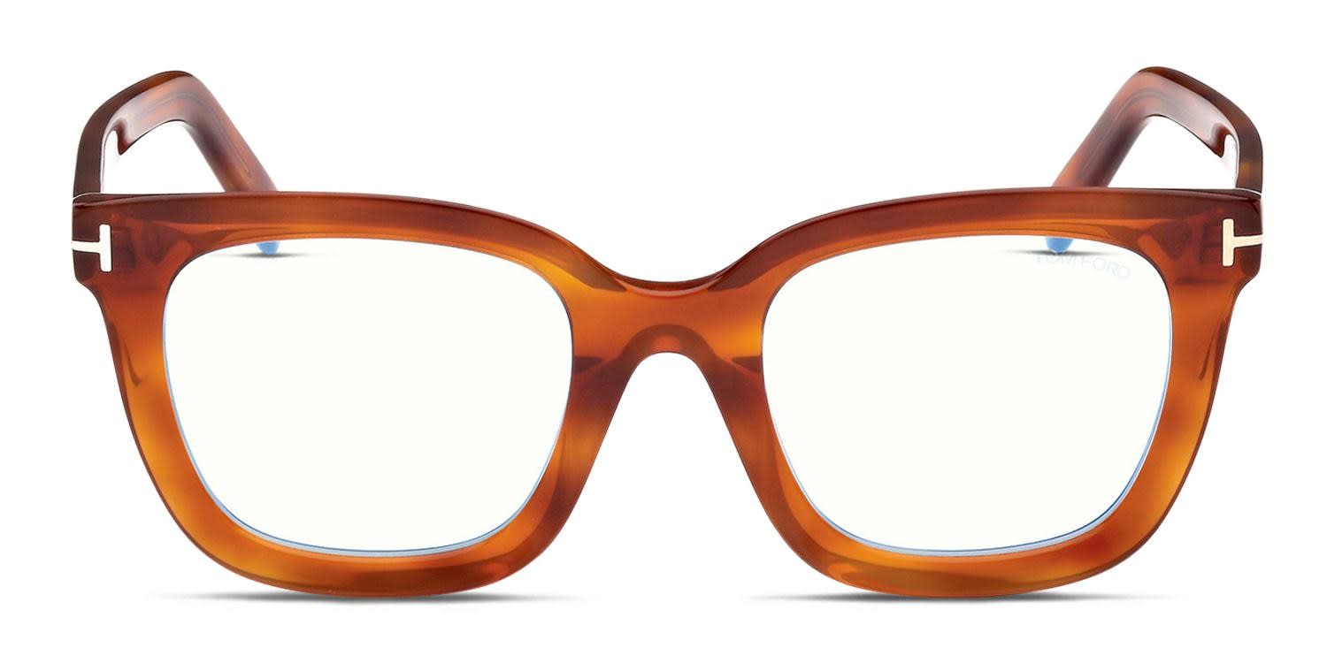 Tom Ford TF5880-B Tortoise, Orange Eyeglasses | Includes Free Rx Lenses ...
