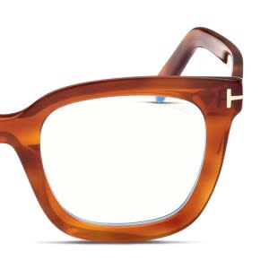 Tom Ford TF5880-B Tortoise, Orange Eyeglasses | Includes Free Rx Lenses ...