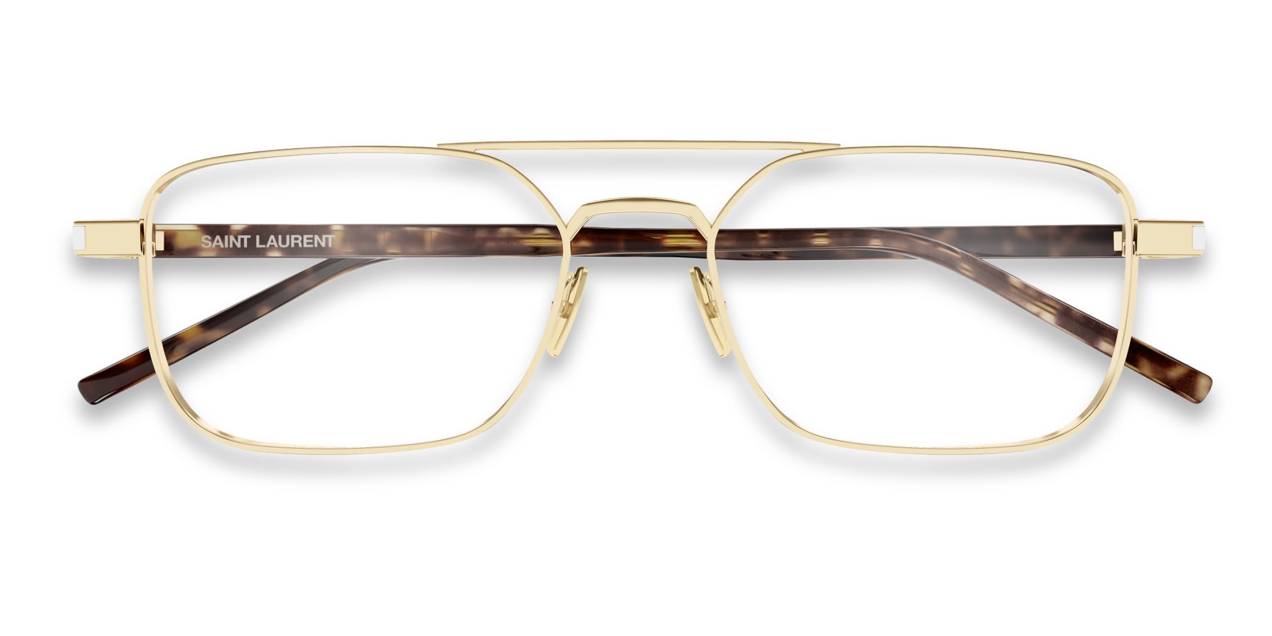 The Saint Laurent SL 780 is a masculine rectangular optical frame ...